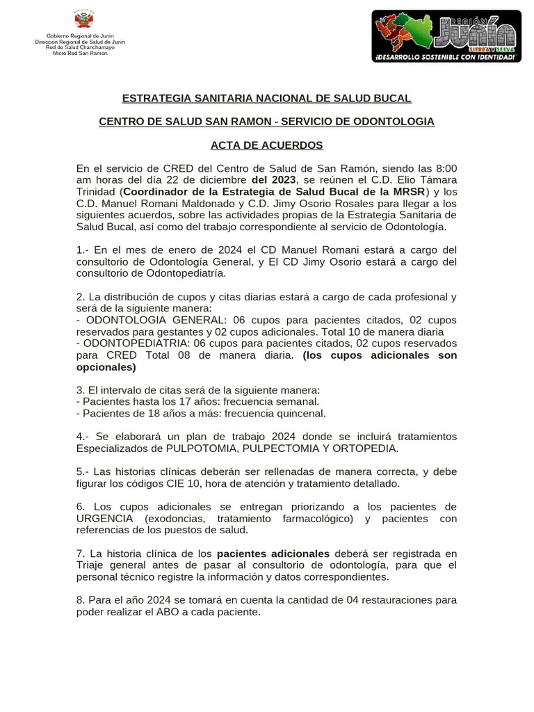 Acta de Acuerdos Esnsb MRS | PDF | Cuidado de la salud | Medicina