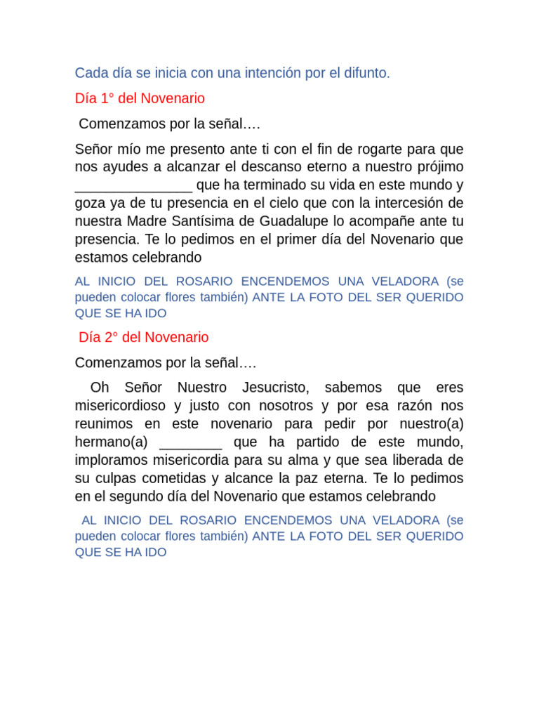 Novenario Difuntos | PDF | María, madre de Jesús | Oración