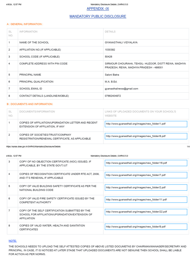 Mandatory Public Disclosure | PDF
