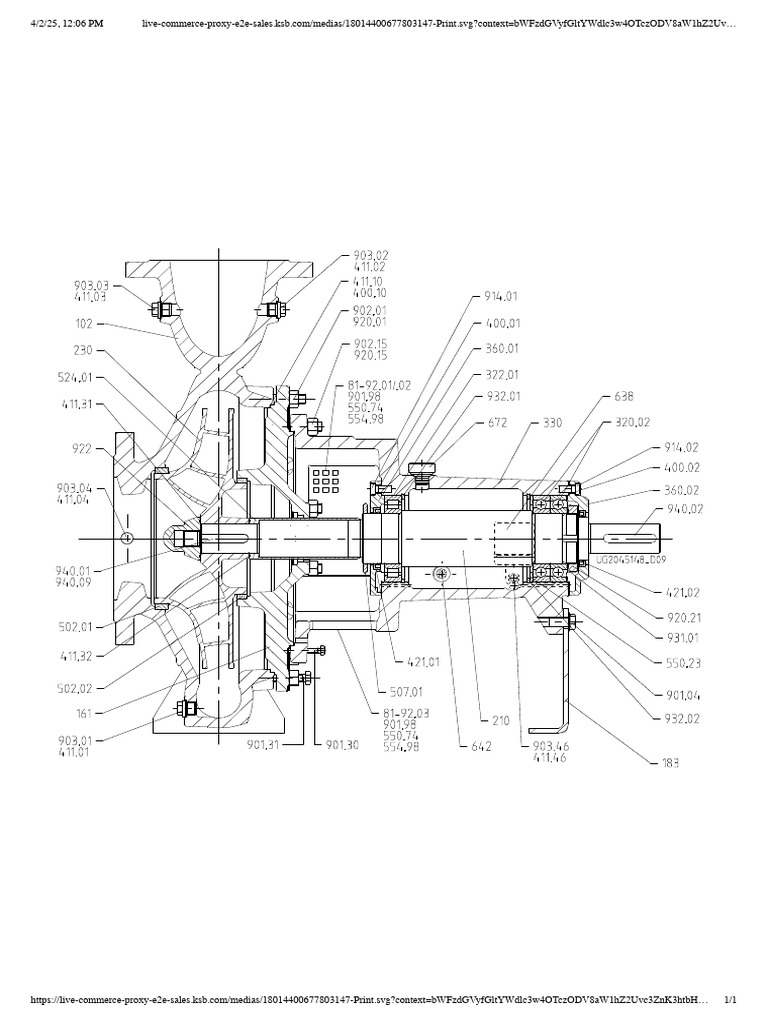 KSB MCPK Spare Part Drawing | PDF