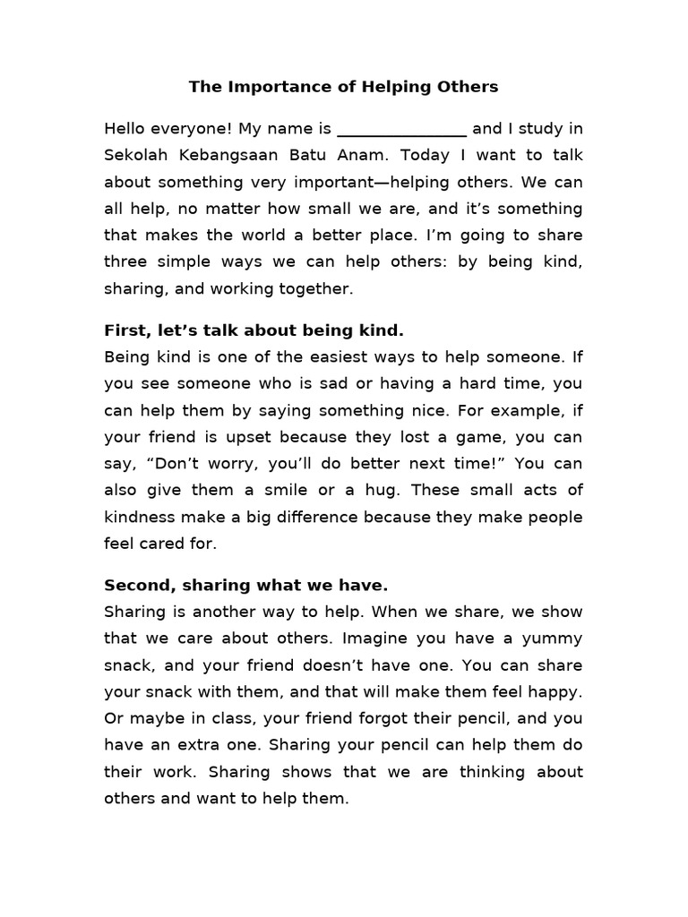 The Importance of Helping Others | PDF