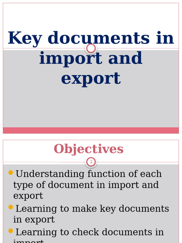 Key Import and Export Documents Guide | PDF | Cargo | Bill Of Lading