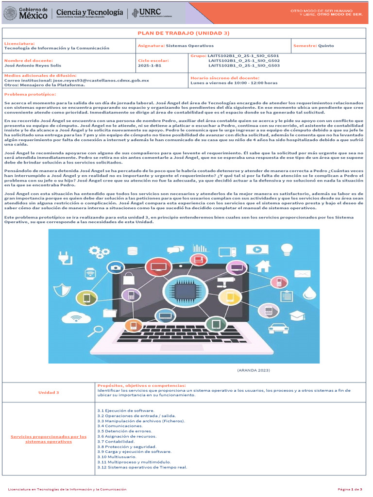 Plan de Trabajo - U3 - LAIT5102 - LTIC-2025 | PDF | Archivo de computadora | Software