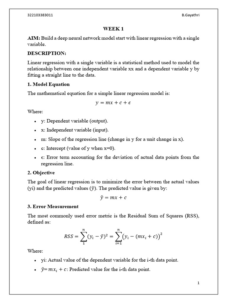 DEEP_LEARNING REC | PDF | Errors And Residuals | Dependent And Independent Variables