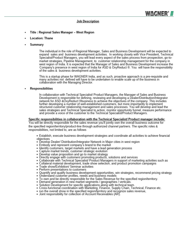 Regional Sales Manager West Region | PDF | Marketing | Sales