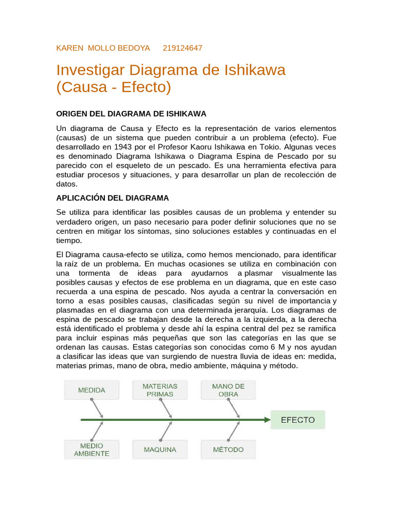 Diagrama de Causa y Efecto Ishikawa | PDF