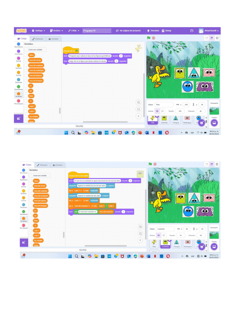 Programa 10 Calculo de áreas de figuras geométricas | PDF