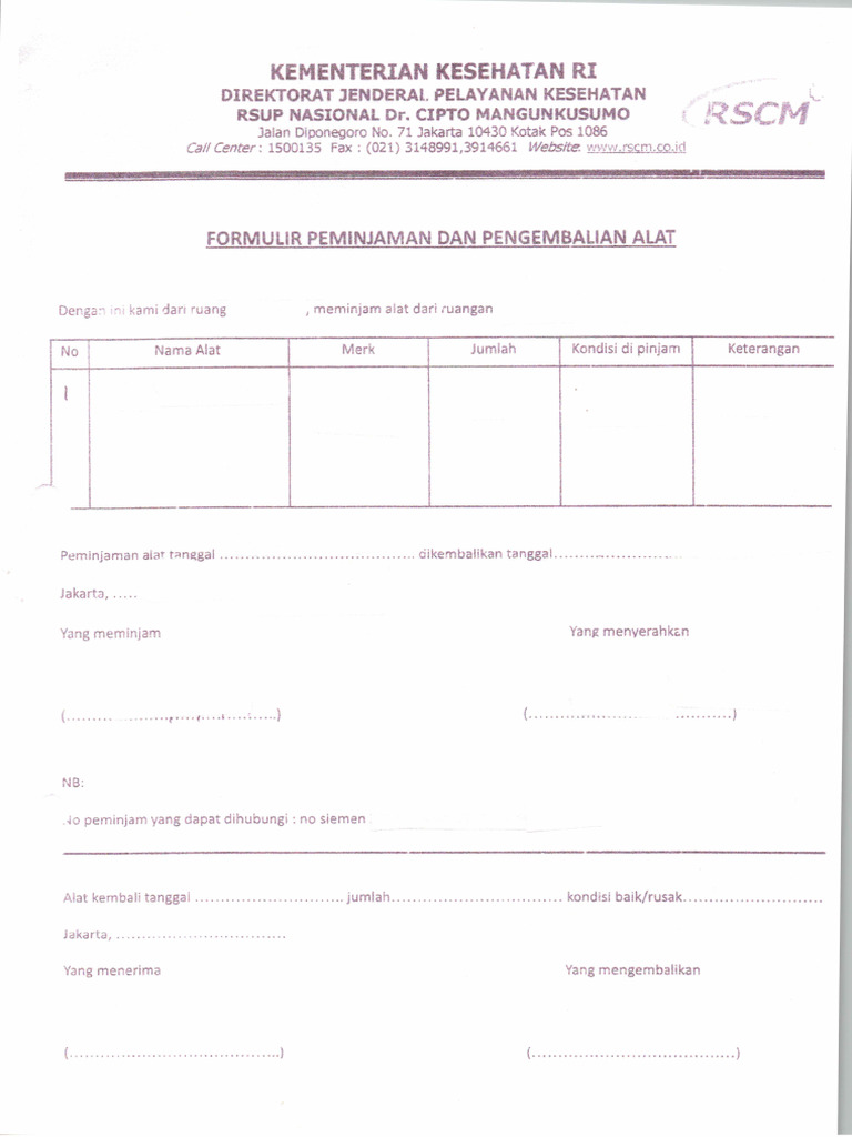 Form Peminjaman | PDF