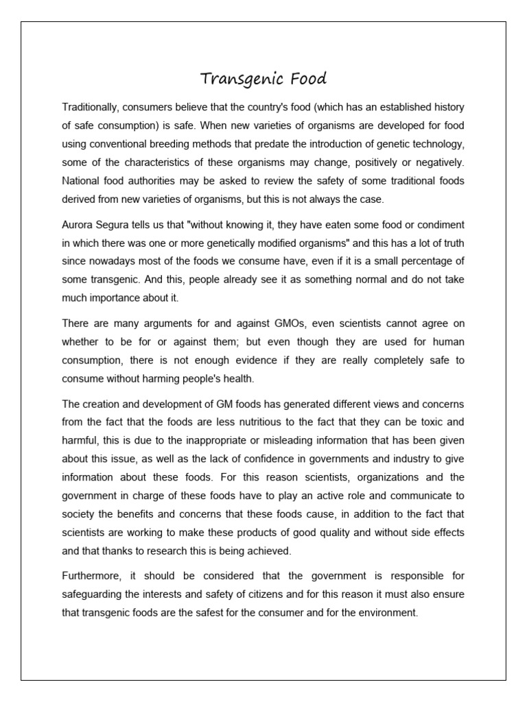 GMO opinion | PDF | Genetically Modified Organism | Genetically ...