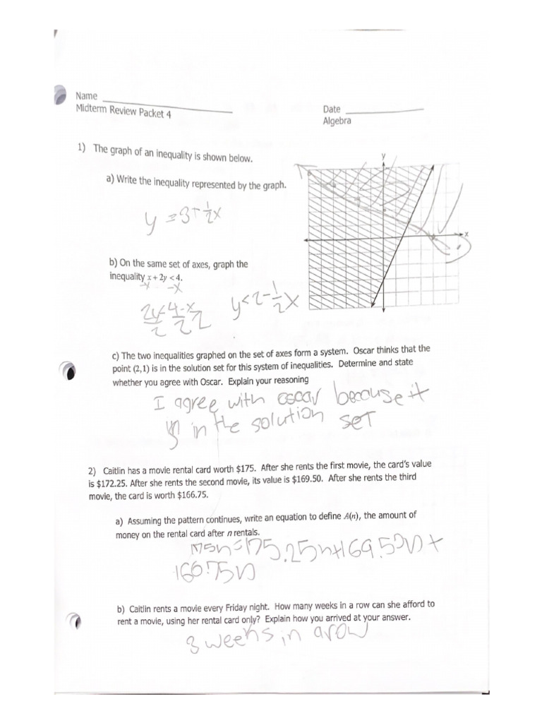 Midterm Review Packet 4 | PDF