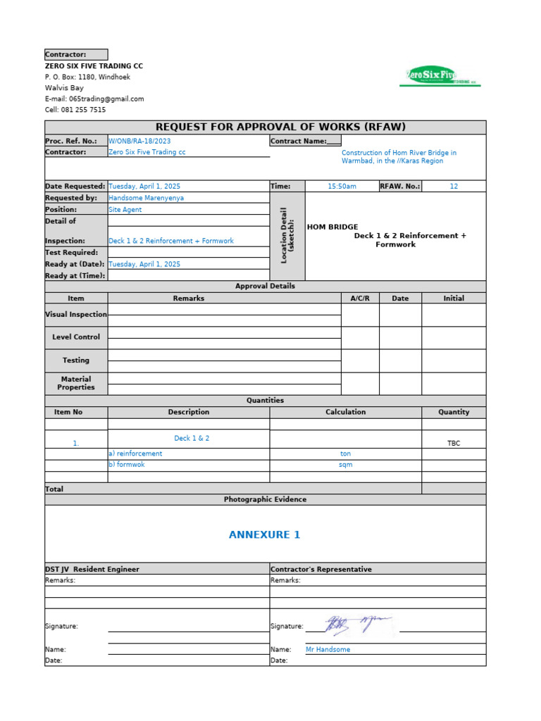 Request For Approval of Works No.11 (Abutment 1 & 2 Wing Wall) | PDF ...