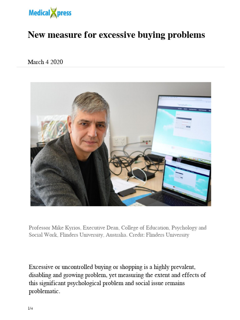 2020 03 Excessive Problems | PDF | Mental Disorder | Abnormal Psychology