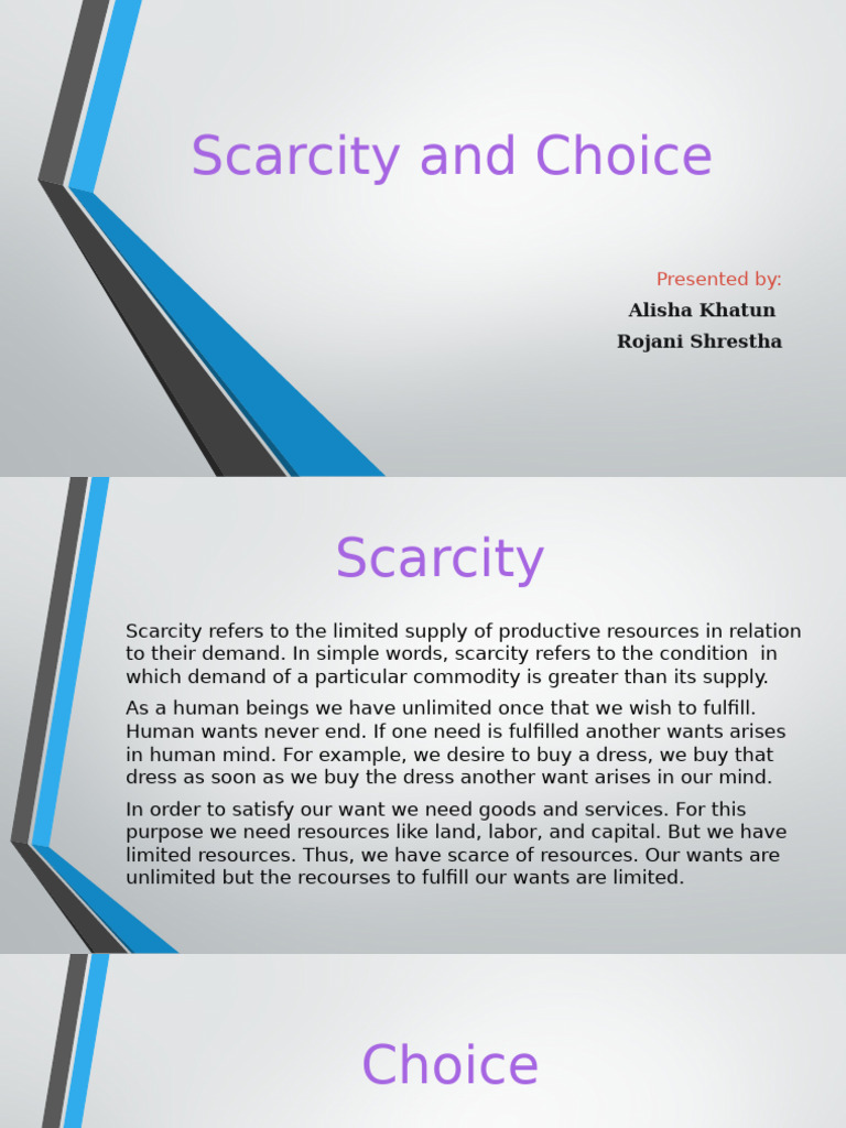 Scarcity and Choice | PDF | Economies | Economics