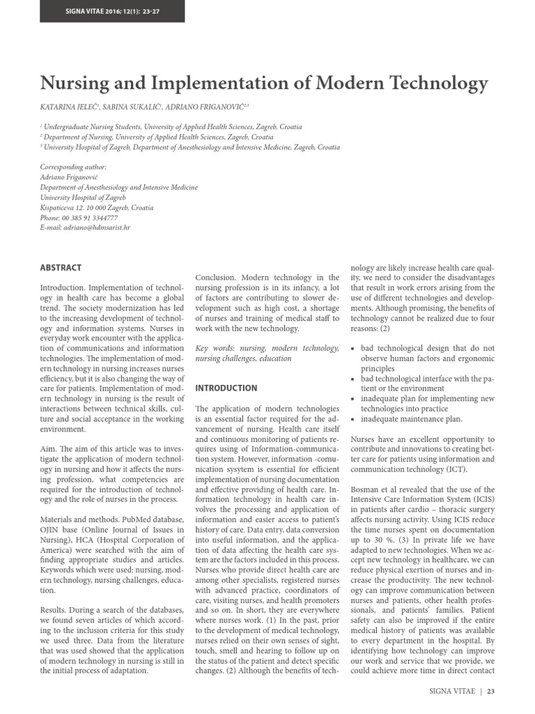 SIGNA-VITAE-2016-121-23-27 | PDF | Nursing | Health Care