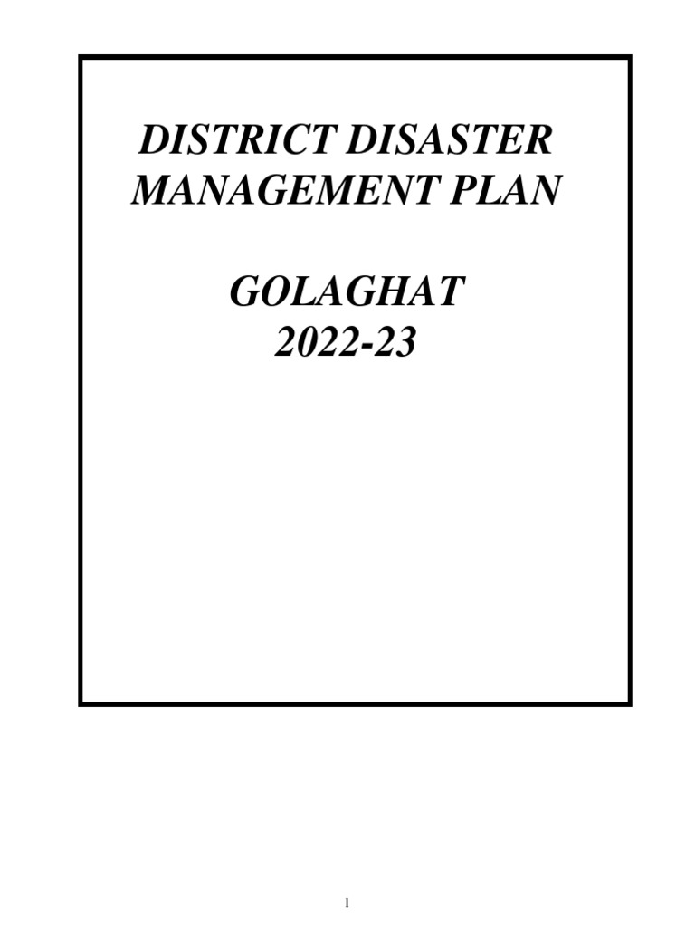 DM Plan Golaghat 2022 | PDF | Natural Disasters | Emergency Management