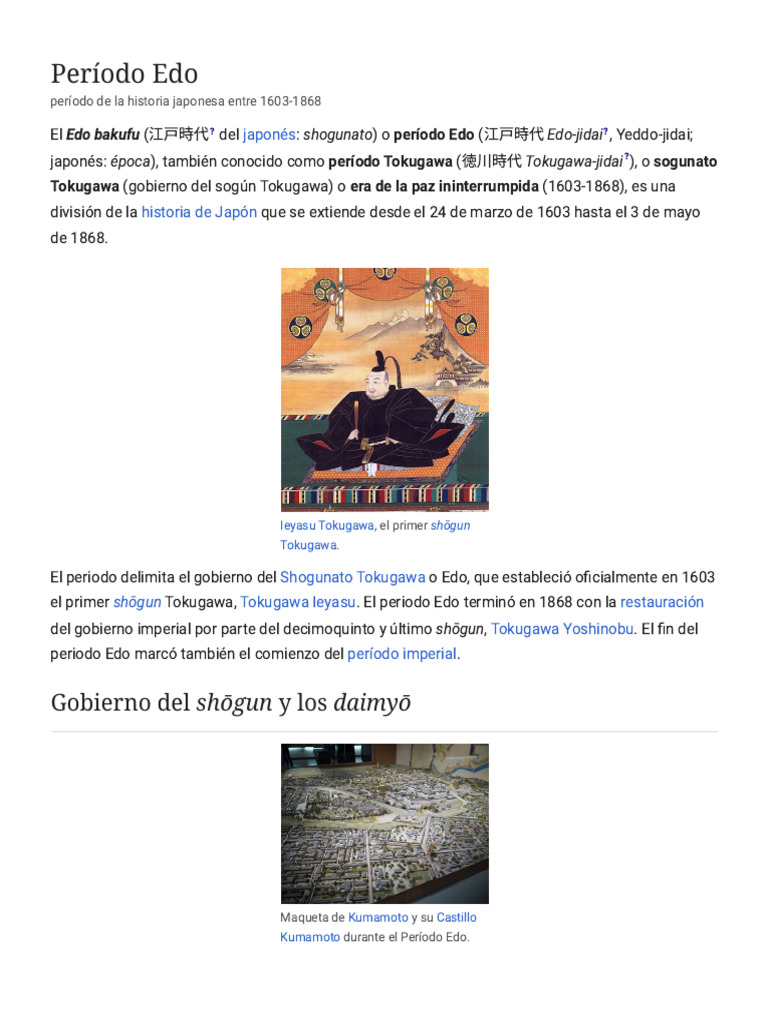 Período Edo - Wikipedia, La Enciclopedia Libre | PDF | Japón feudal