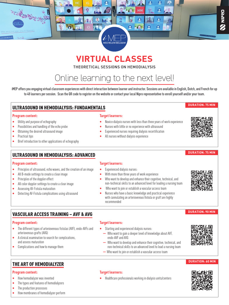 IMEP Virtual Learning Sessions - en PDF | PDF | Hemodialysis | Medical Procedures
