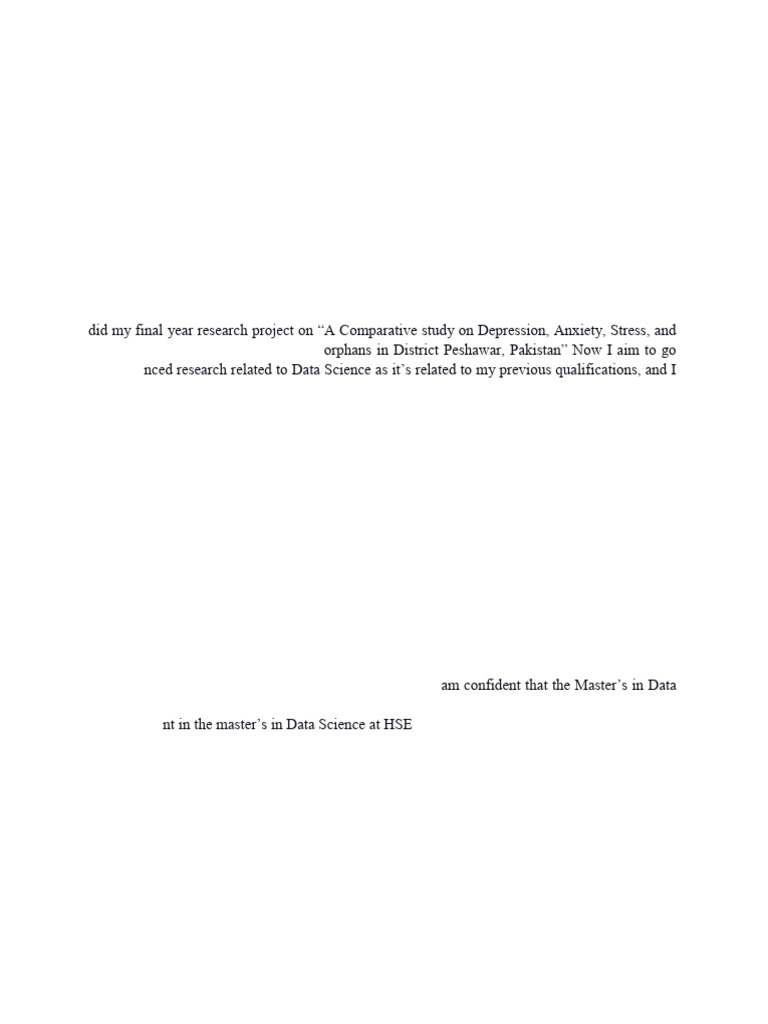 Letter of Motivation, HSE | PDF | Cognition