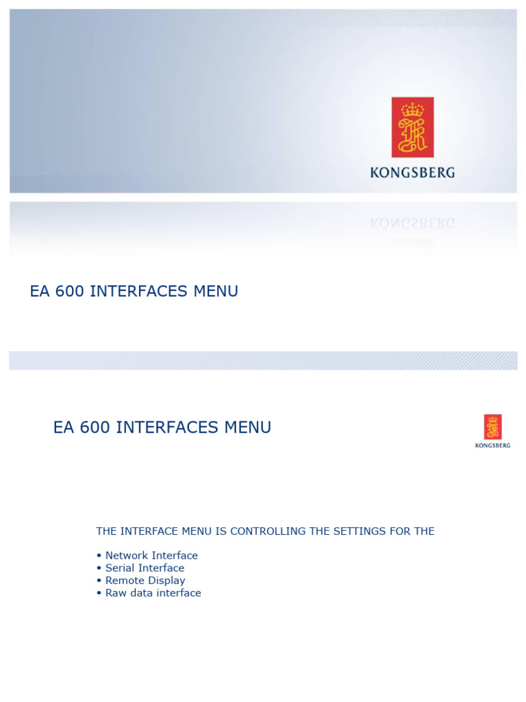 EA 600 Interface Menu Overview | PDF | Electronics | Information And ...