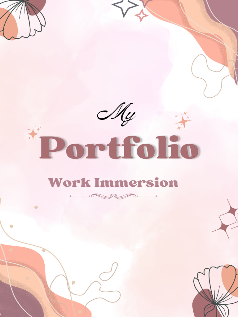 Purple and Pink Aesthetic Portfolio Cover A4 Document | PDF