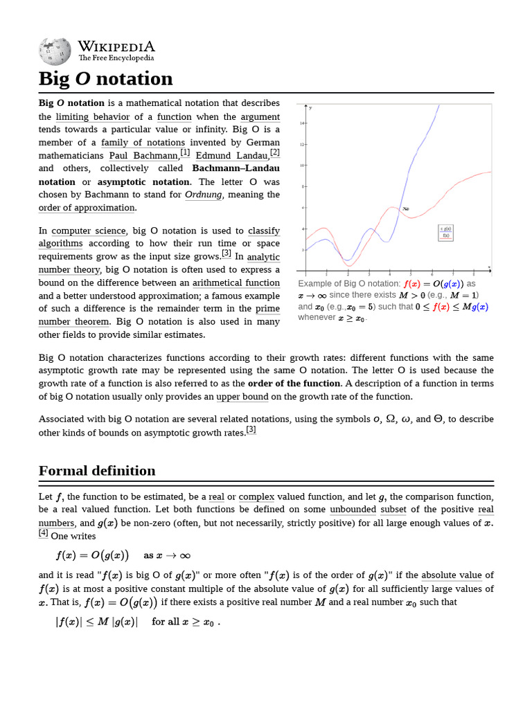 Big O Notation | PDF | Time Complexity | Mathematics