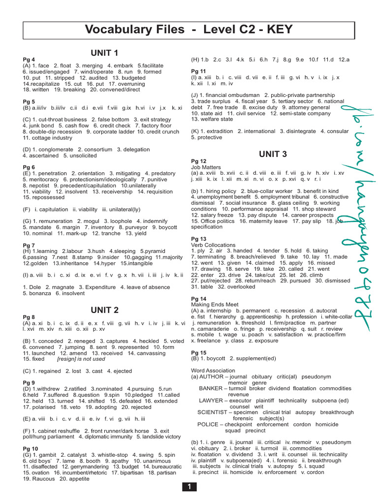 Vocabulary Files C2 TB | PDF