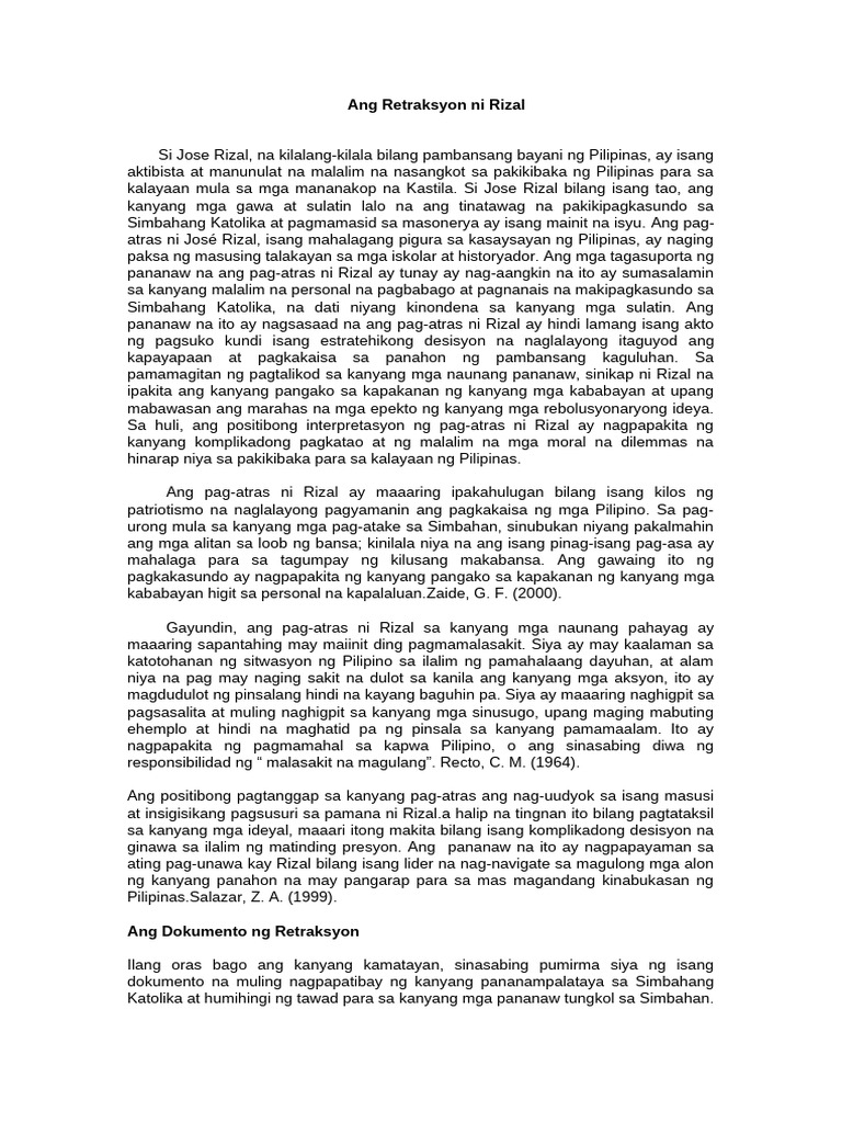 Jose Rizal Retraction - Final | PDF