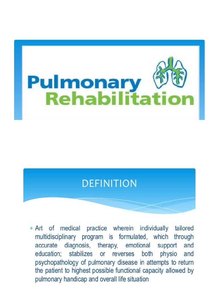 Pulmonary Rehabilitation | PDF