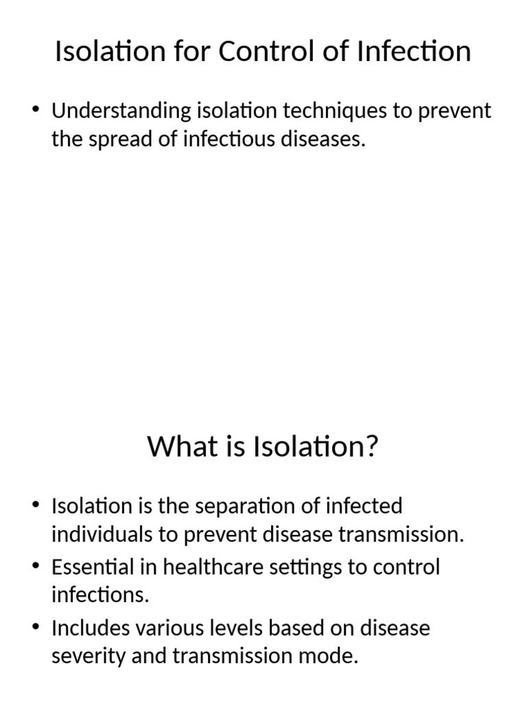 Infection Control: Isolation Techniques | PDF