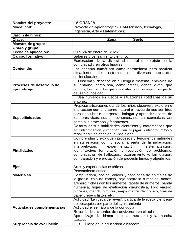 Proyecto La Granja | PDF | Pollo | Aprendizaje