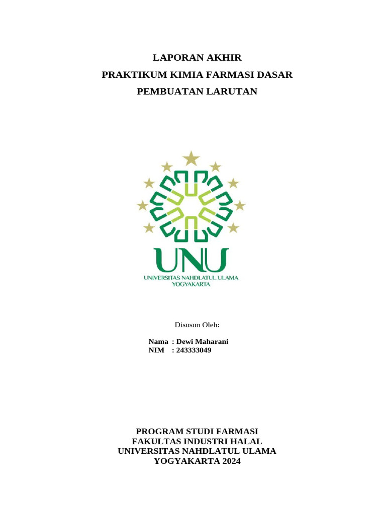 Contoh Cover Laporan | PDF