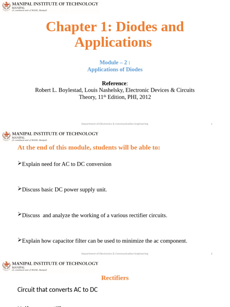 Diode02 Diode Rectifiers Pdf Rectifier Capacitor