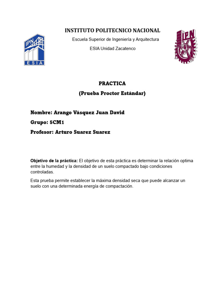 Práctica Prueba Proctor | PDF | Suelo