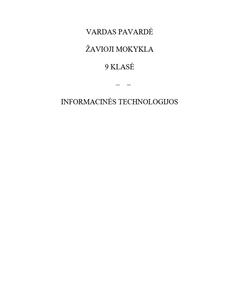 Diagnostine Uzduotis | PDF