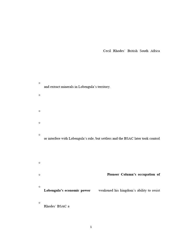 Rudd Concession and The BSAC | PDF | Rhodesia | Zimbabwe