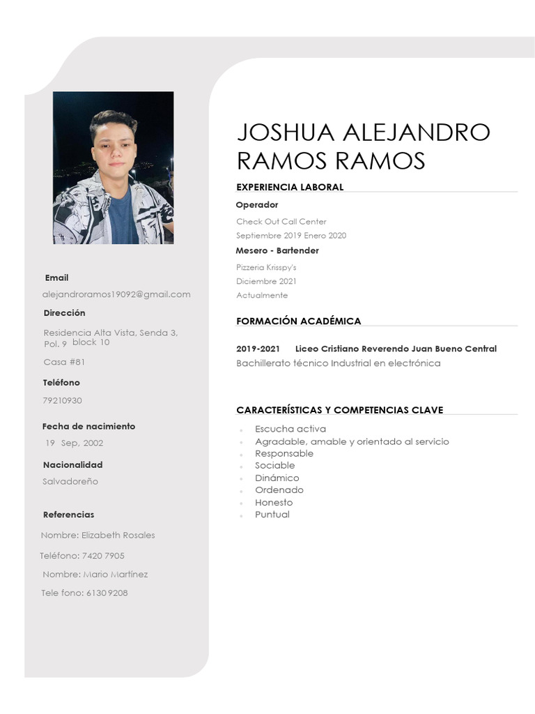 curriculum Joshua ramos | PDF