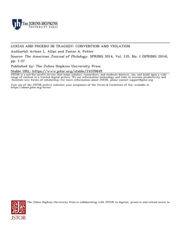 Loxias and Phoebus in Tragic Contexts | PDF | Oedipus | Apollo