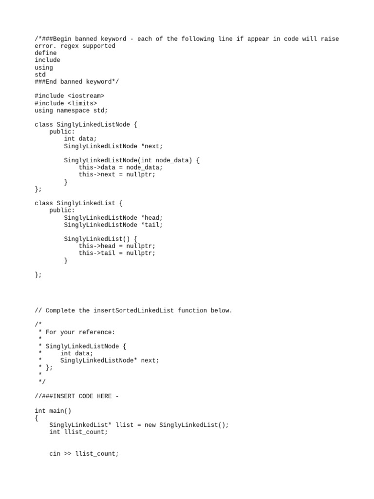 Insert and Reverse Linked List Code | PDF