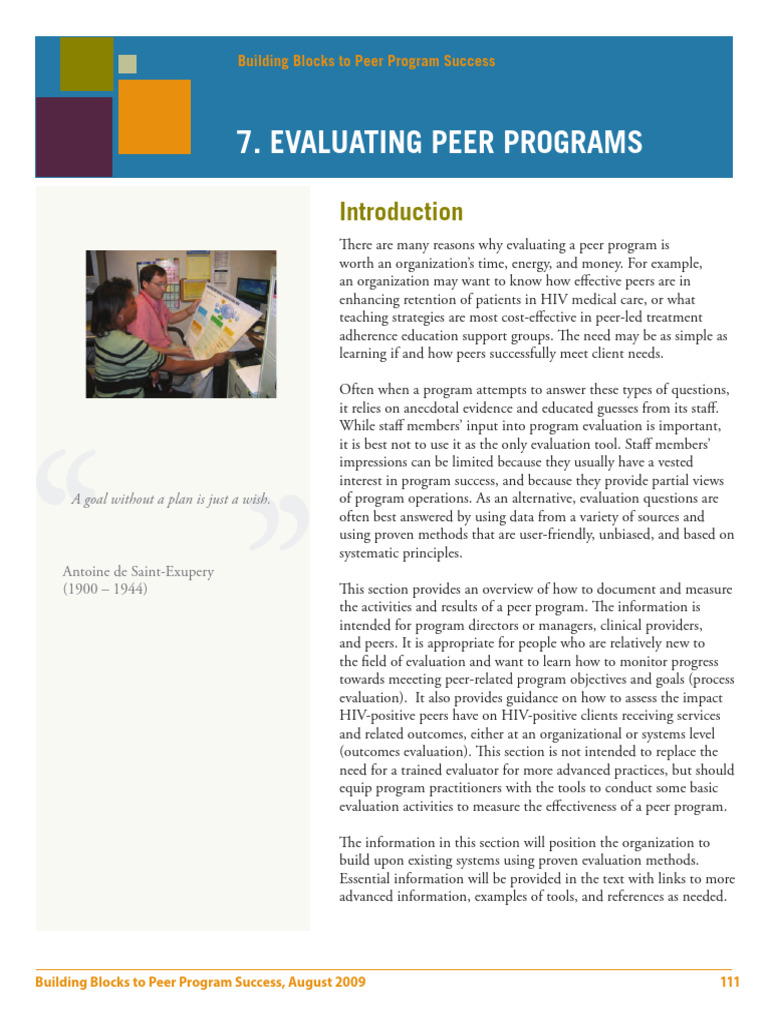 Evaluating Peer Programs Complete | PDF | Program Evaluation | Evaluation