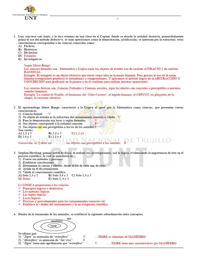 Semana 2 03 Lógica y Pensamiento Solucionario | PDF | Fotosíntesis ...