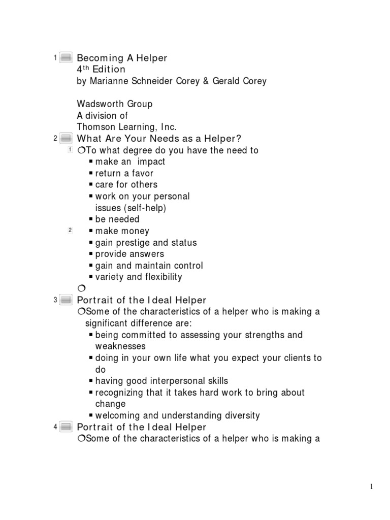 Becoming A Helper 1 | PDF | Motivation | Motivational