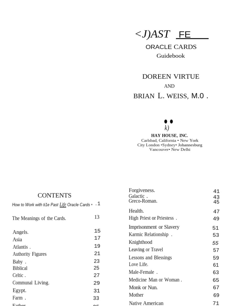 Past Life Oracle Cards Guidebook | PDF