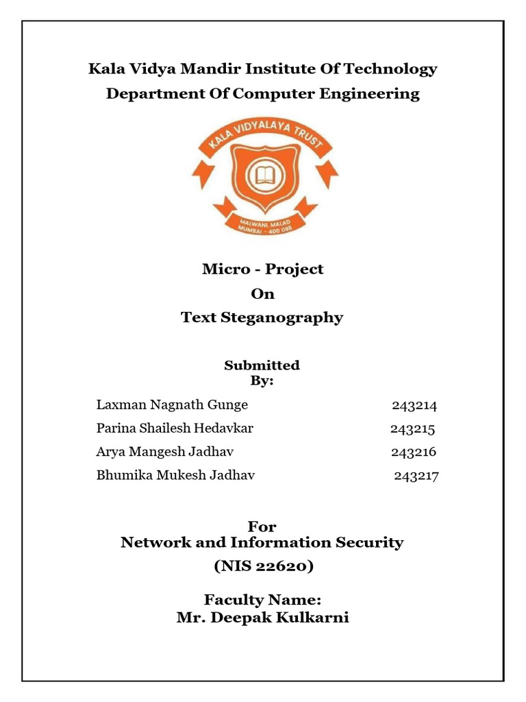 NIS Micro Project - 1 | PDF | Secure Communication | Cryptography