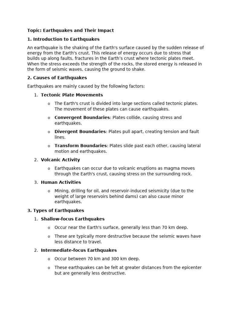 Understanding Earthquakes and Their Effects | PDF | Earthquakes | Tsunami