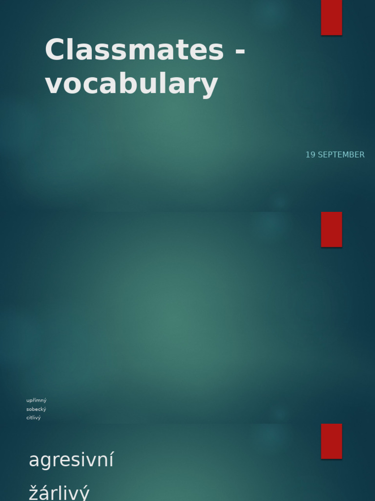 Classmates - Vocabulary | PDF