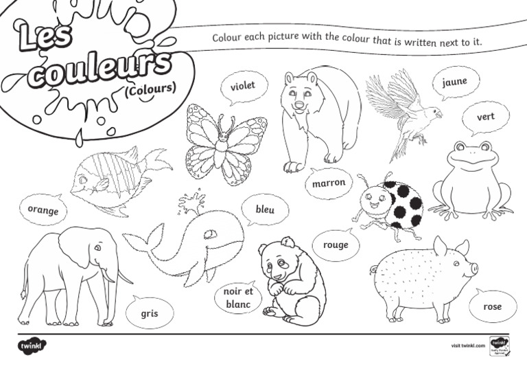 French Colours Activity Sheet - Ver - 1 | PDF