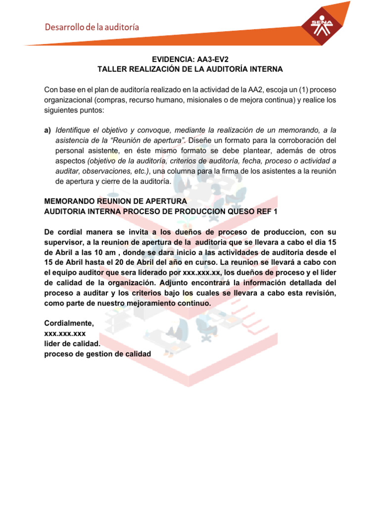 Formato_Evidencia_AA3_Ev2_Taller | PDF | Auditoría | Laboratorios