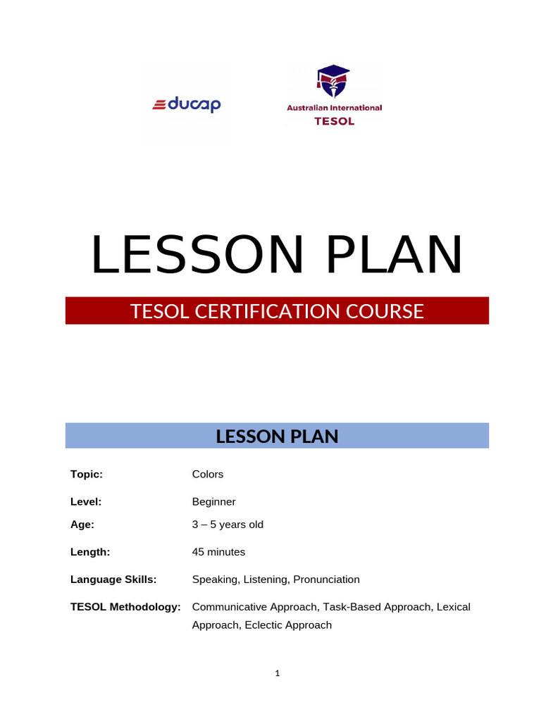 Educap - Group 3 - Lesson Plan - Pre Intermediate | PDF | English As A ...