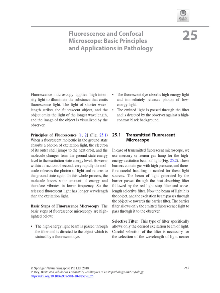 Fluorescence Microscopy in Pathology | PDF | Microscopy | Fluorescence ...