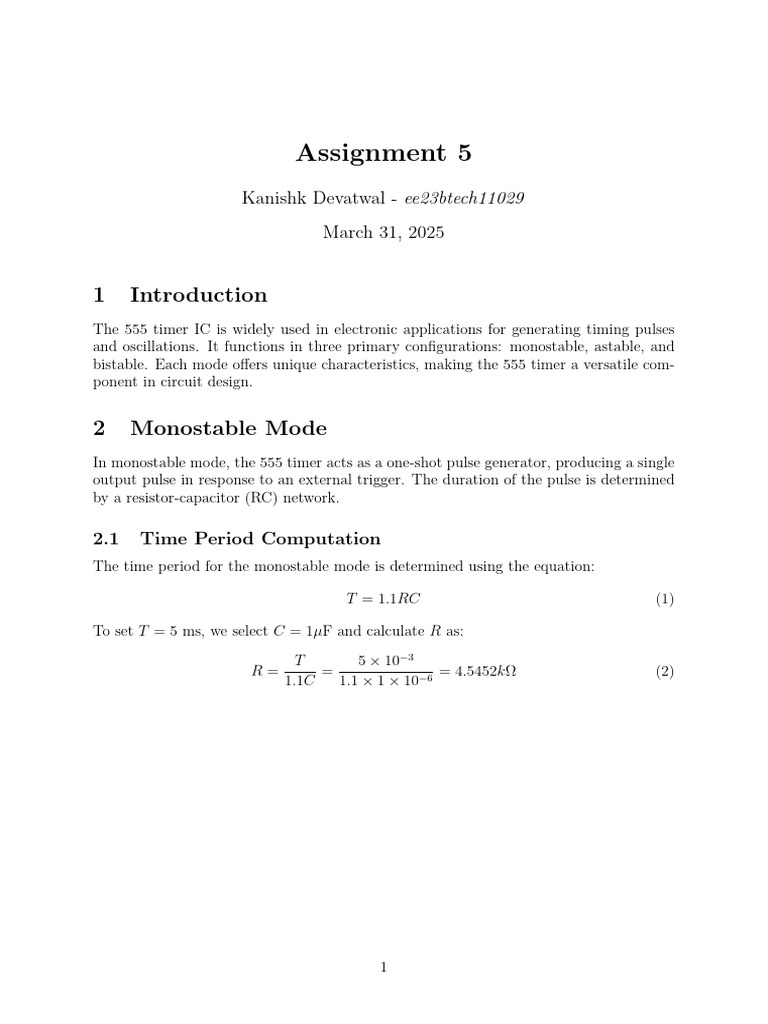 Analog Assignment 5 | PDF | Electronics | Computer Engineering